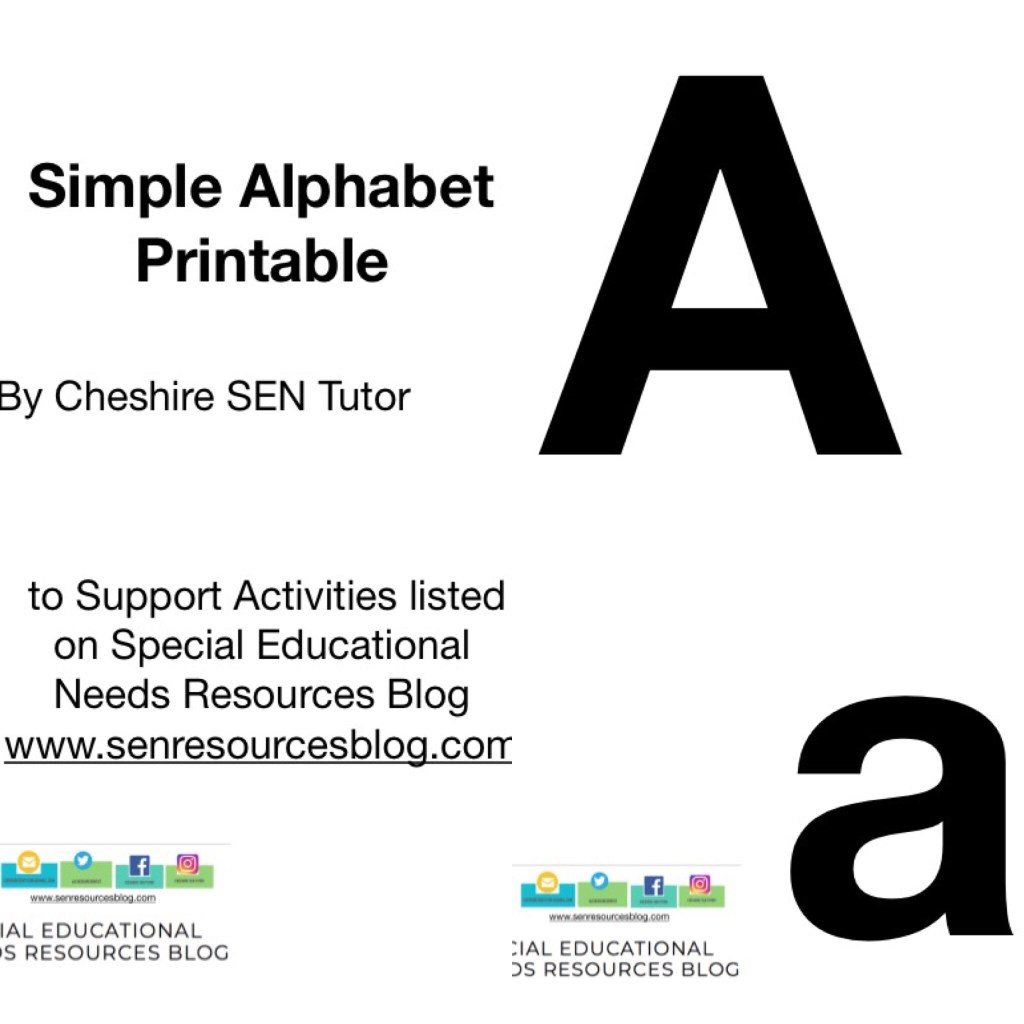 Free Alphabet Printable – The SEN Resources Blog