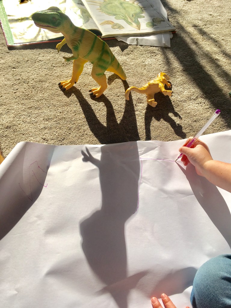 Dinosaur Shadow Drawing- Fun Activity to Encourage Children to Draw ...