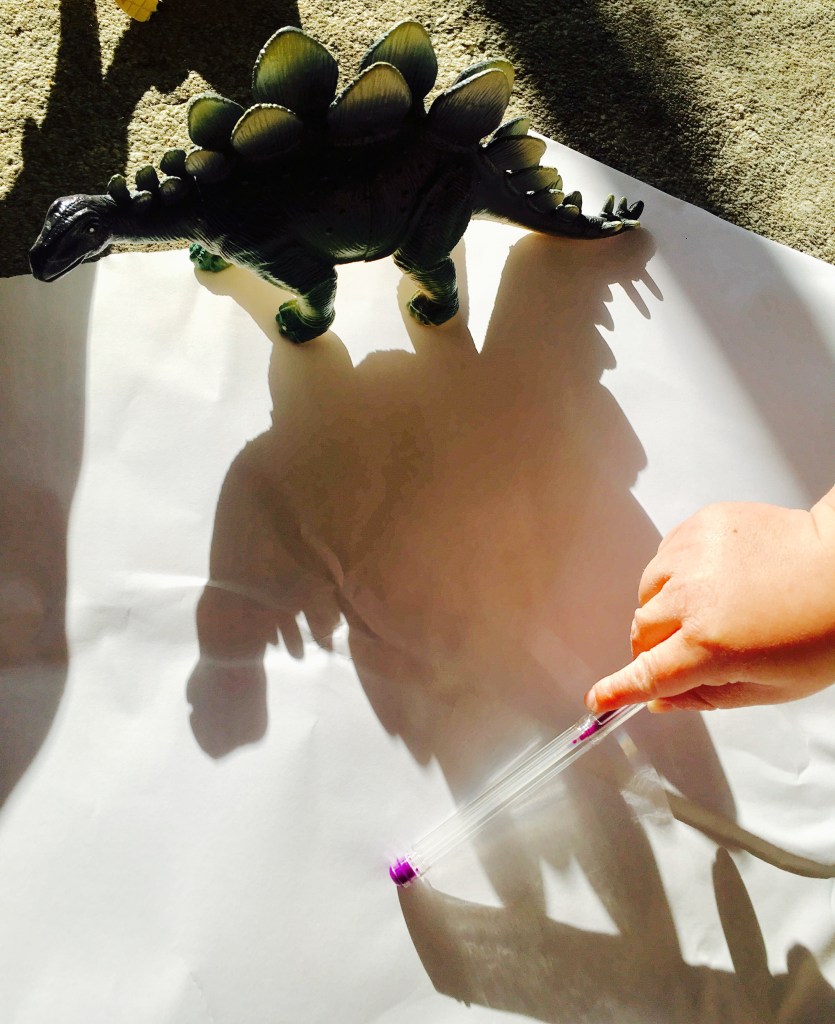 Dinosaur Shadow Drawing- Fun Activity to Encourage Children to Draw ...